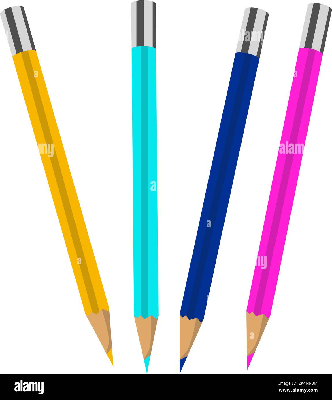 Set colored pencils pens Stock Vector Images - Alamy