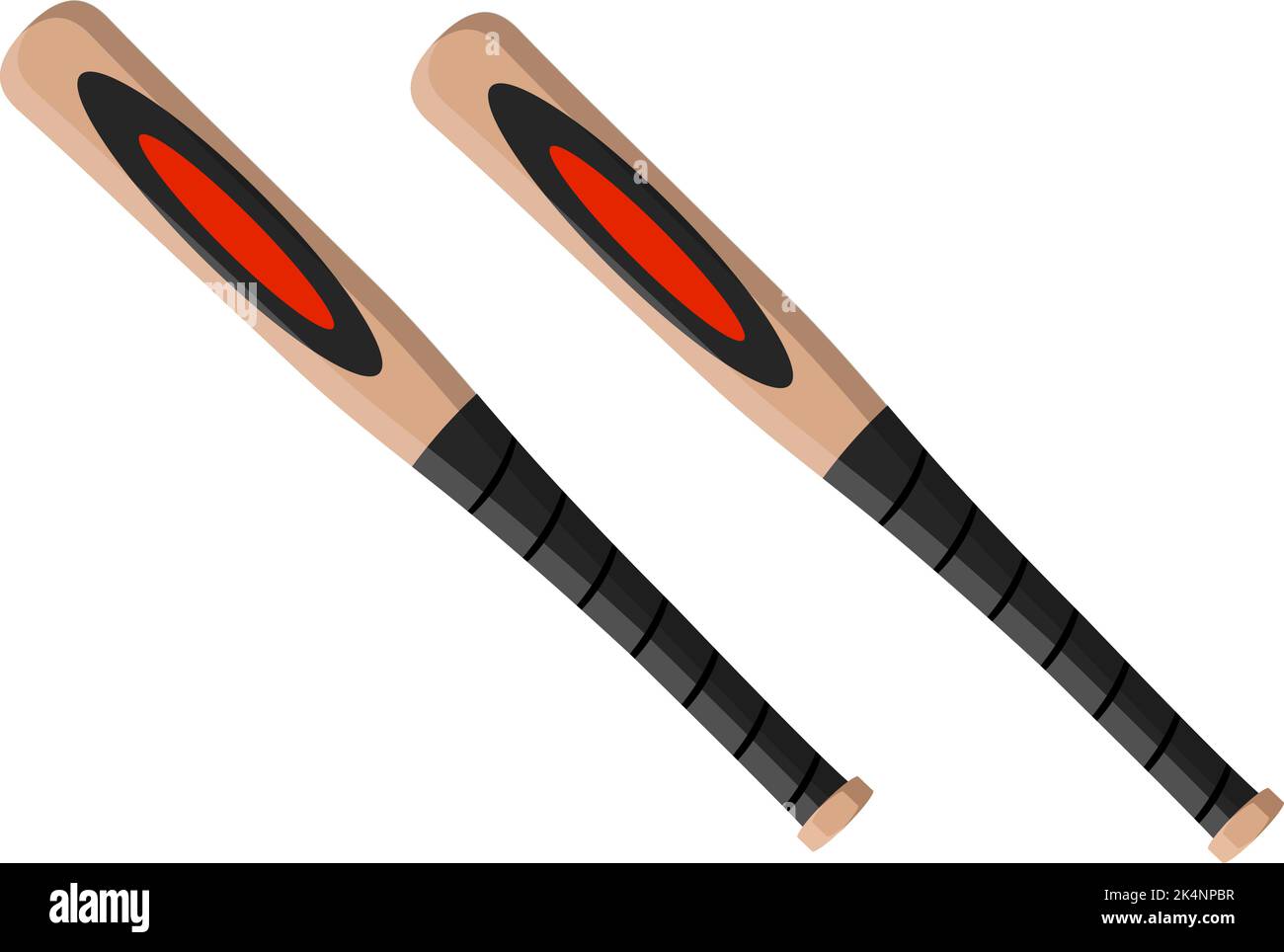Modern baseball bats, illustration, vector on a white background Stock ...