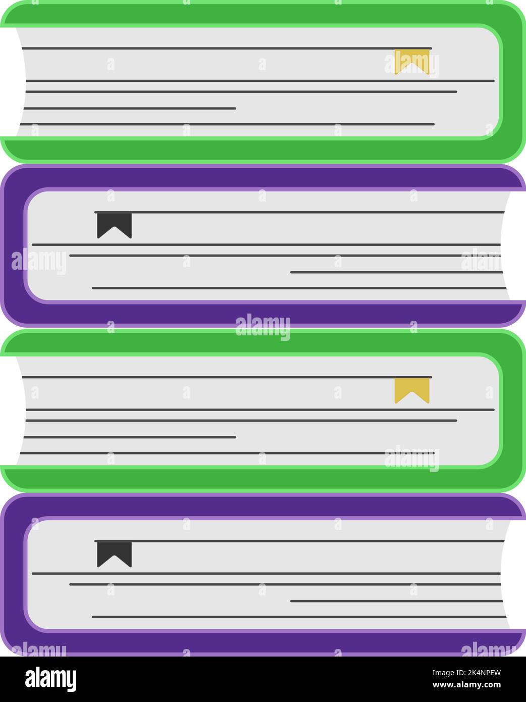 Four books, illustration, vector on a white background Stock Vector ...