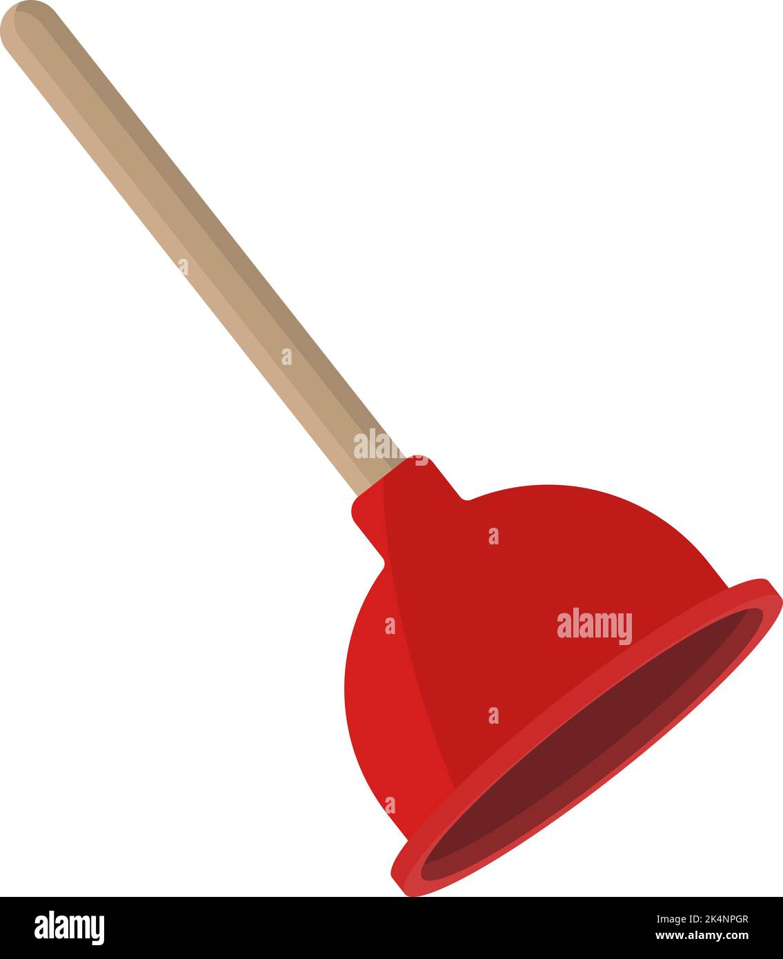 Red plunger, illustration, vector on a white background Stock Vector ...