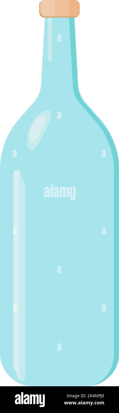 One glass bottle, illustration, vector on a white background Stock ...