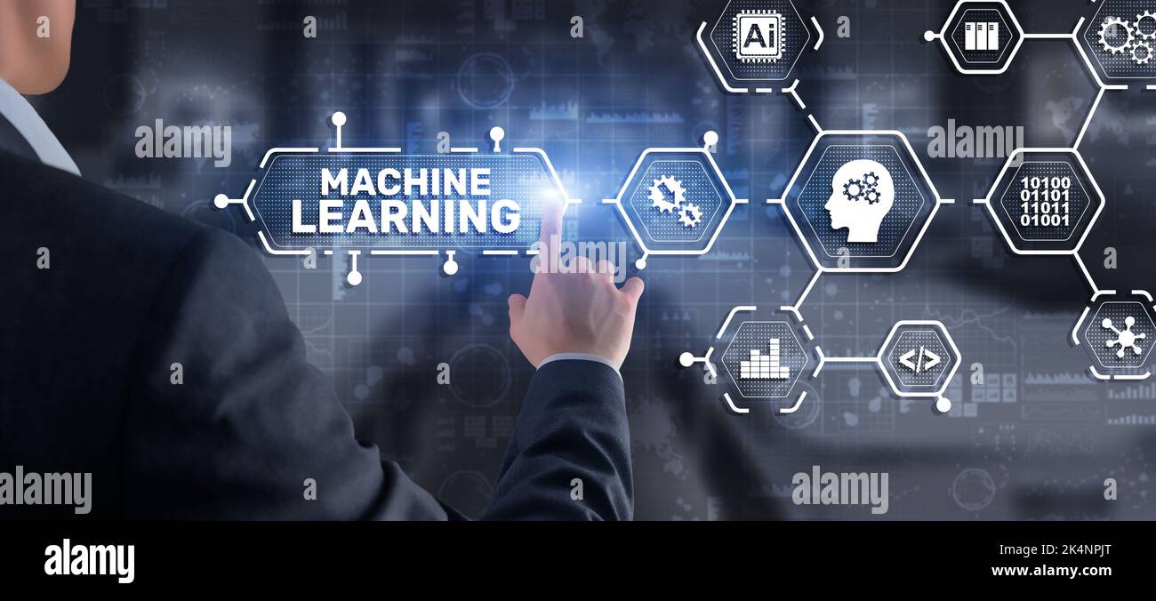 Machine Learning Modern Computer Technologies concept. Artificial ...