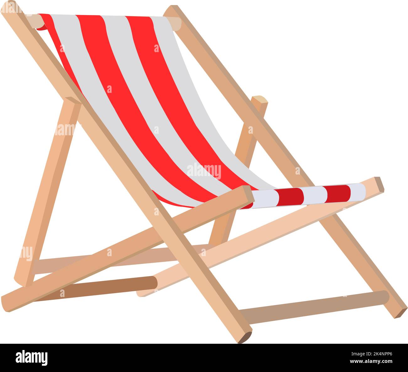 Beach chair, illustration, vector on a white background Stock Vector ...