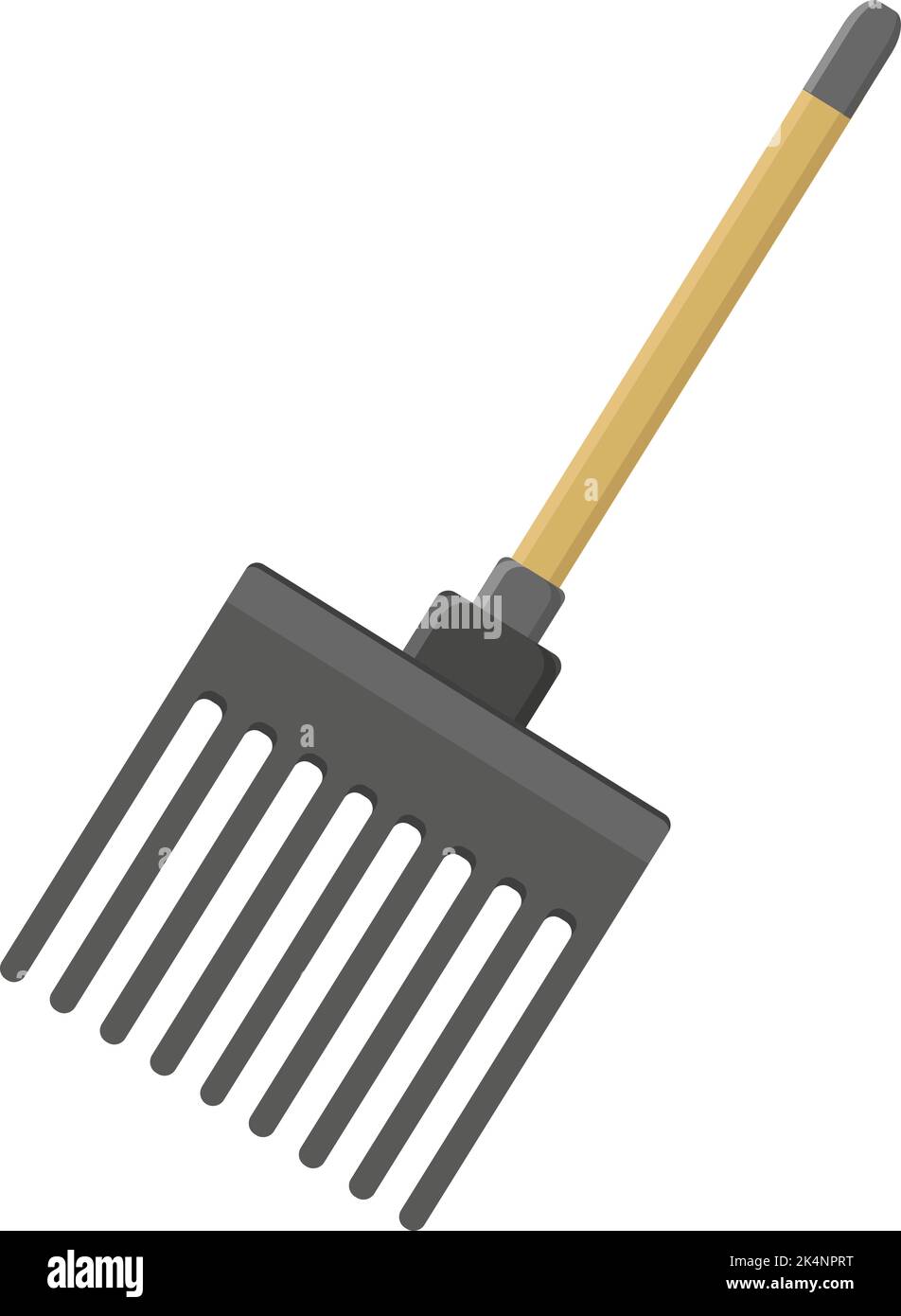 Metal farm rakes, illustration, vector on a white background Stock ...