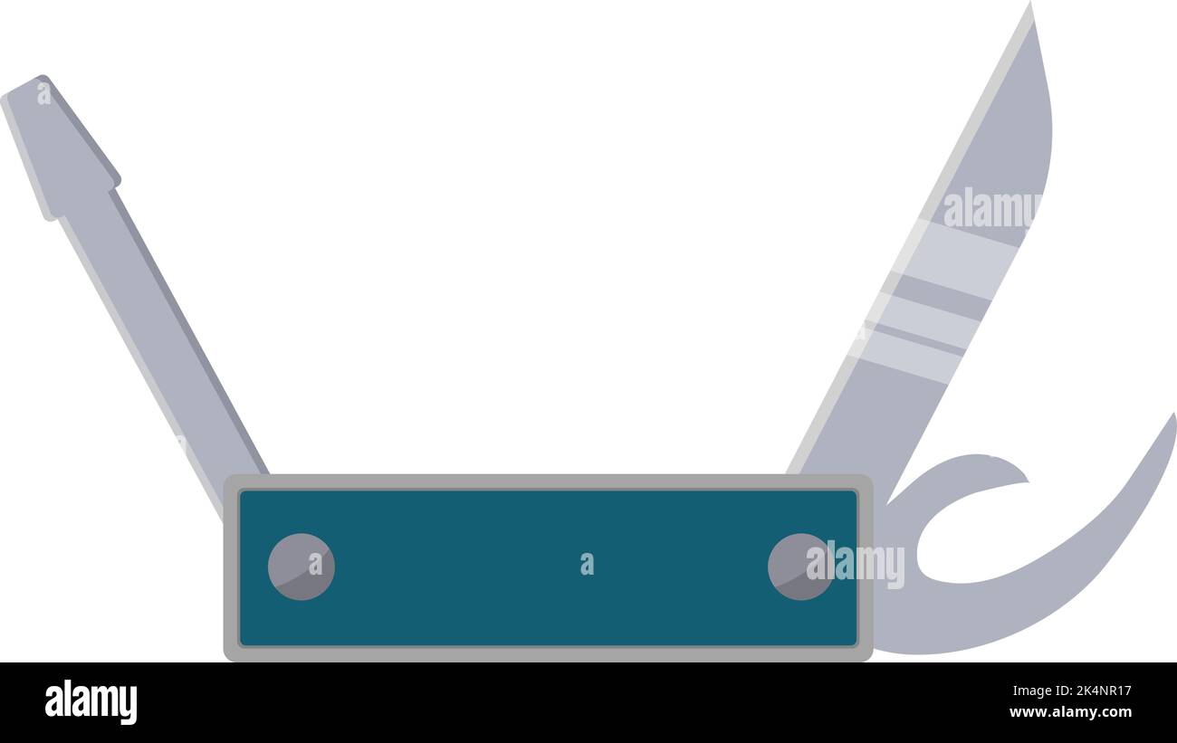 Multifunctional pocket knife, illustration, vector on a white ...