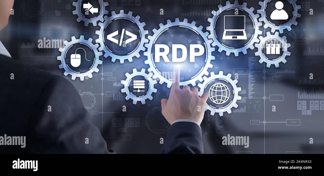 Remote desktop protocol. Networking internet technology concept Stock ...