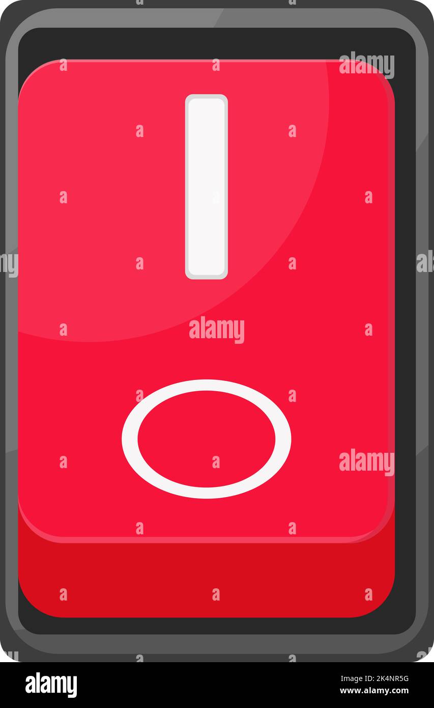 Red switch, illustration, vector on a white background Stock Vector ...