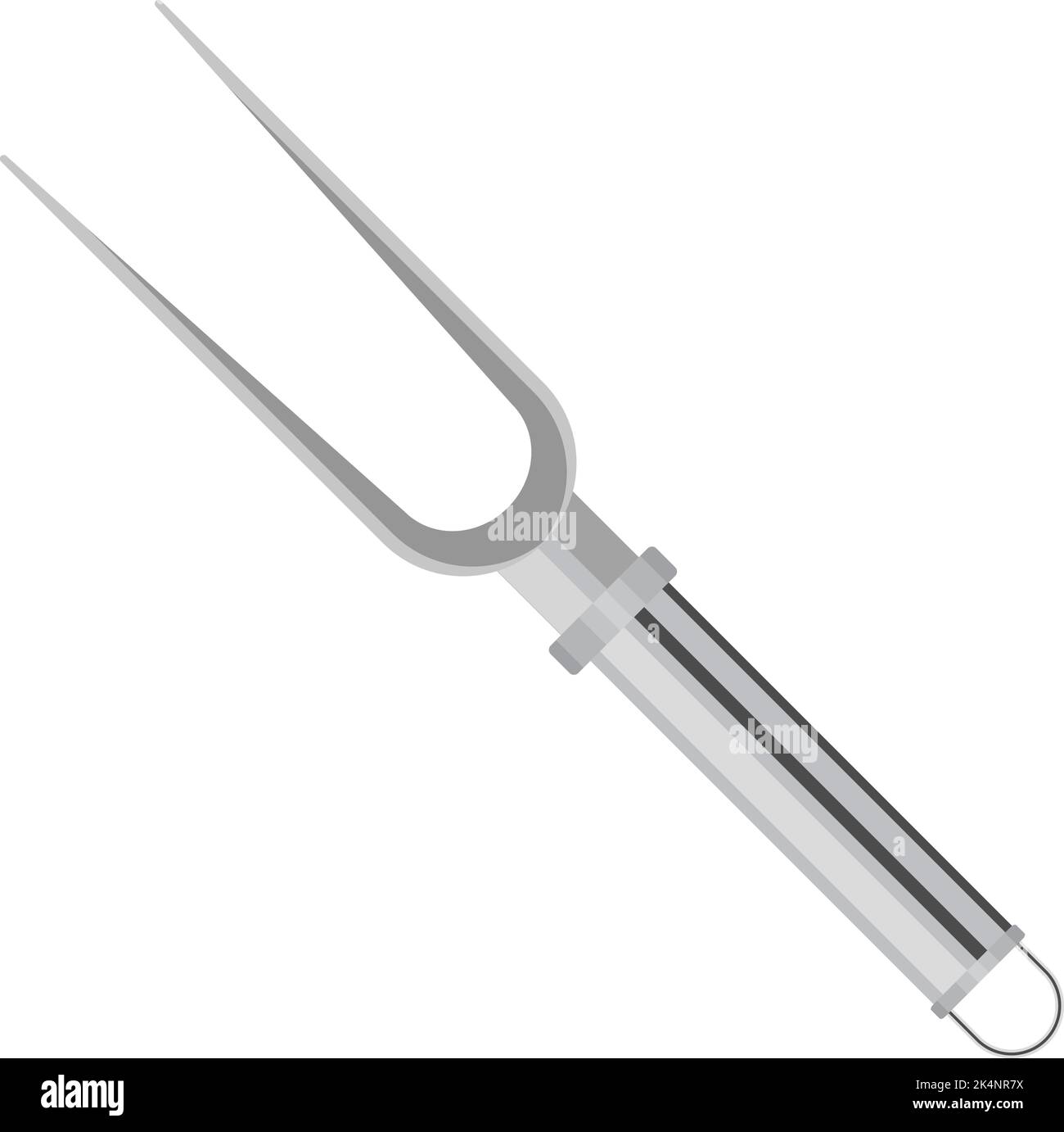 Metal carving fork, illustration, vector on a white background Stock ...