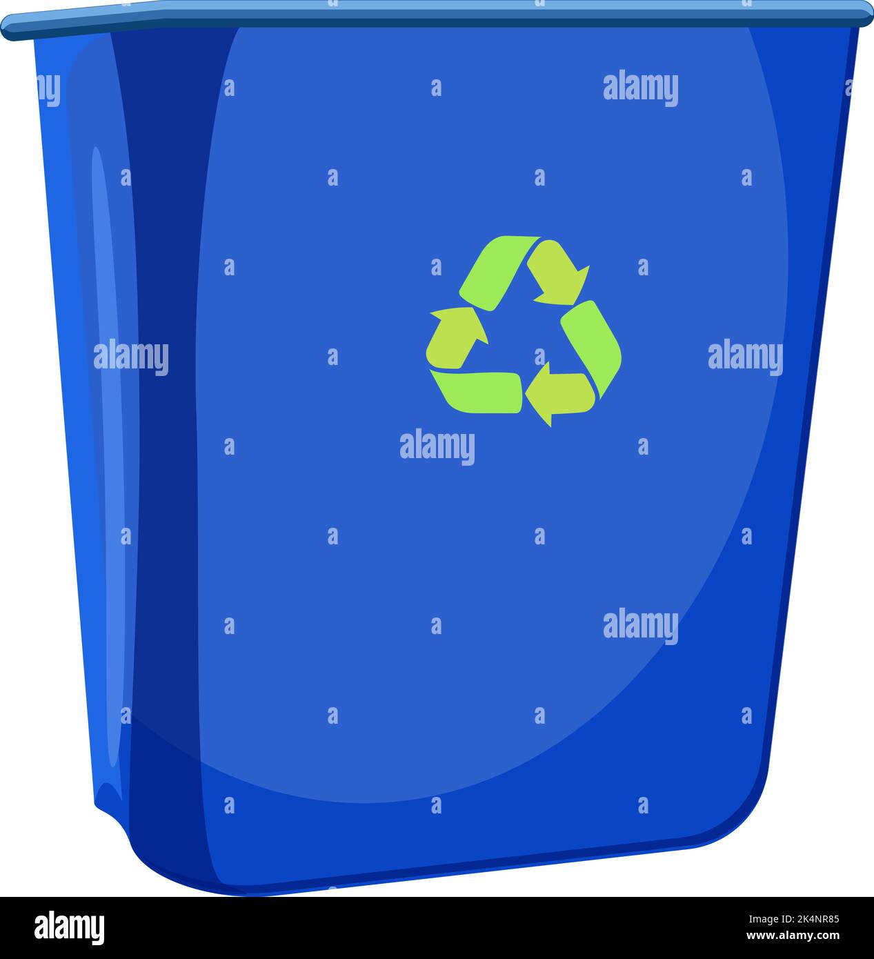 Blue recycle bin, illustration, vector on a white background Stock ...