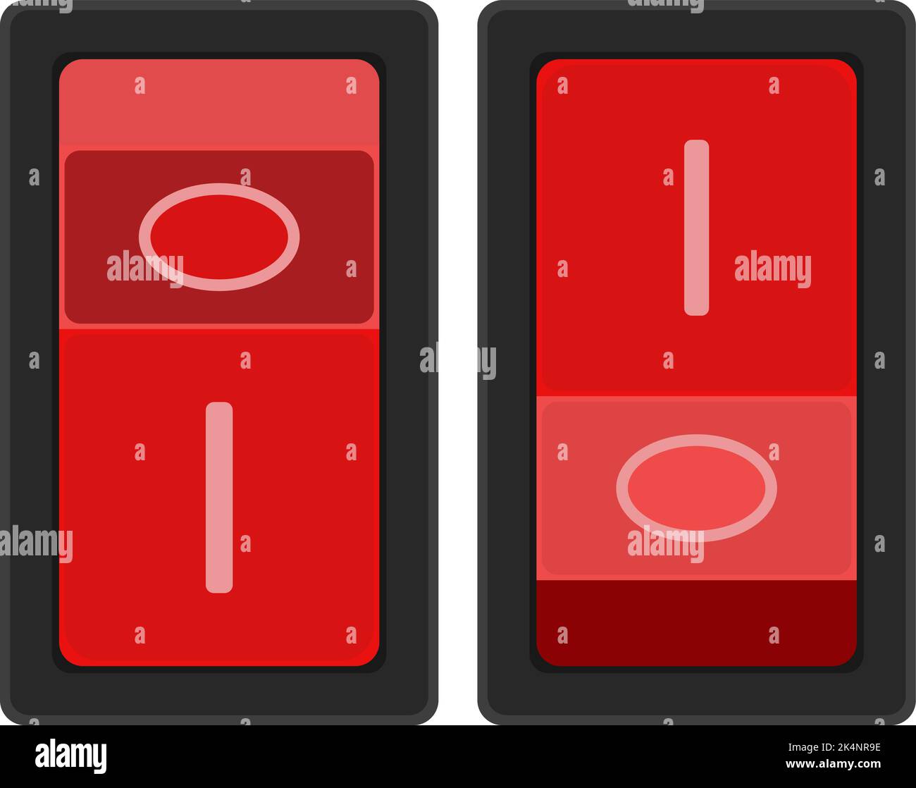 Red switches, illustration, vector on a white background Stock Vector ...