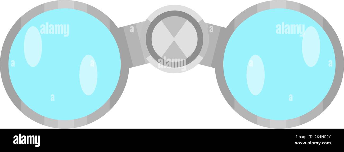 Grey binoculars, illustration, vector on a white background Stock ...