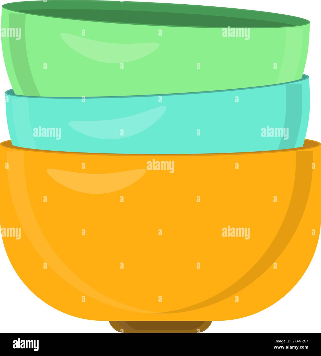Three bowls, illustration, vector on a white background Stock Vector ...