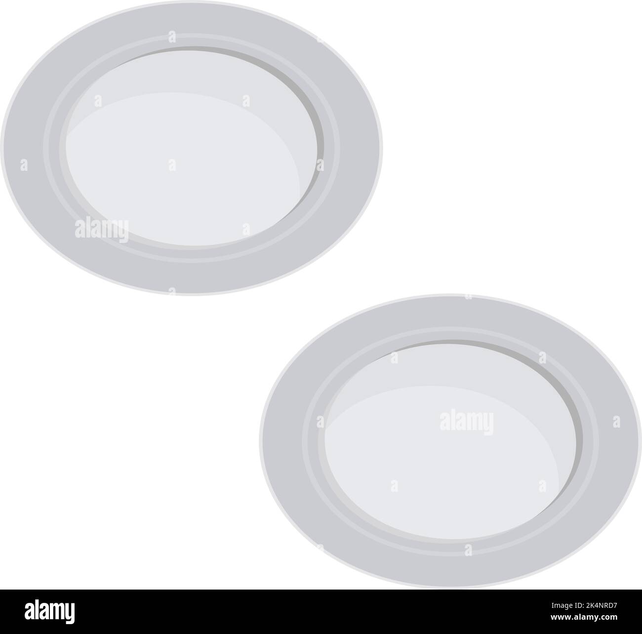 White plastic plates, illustration, vector on a white background Stock ...