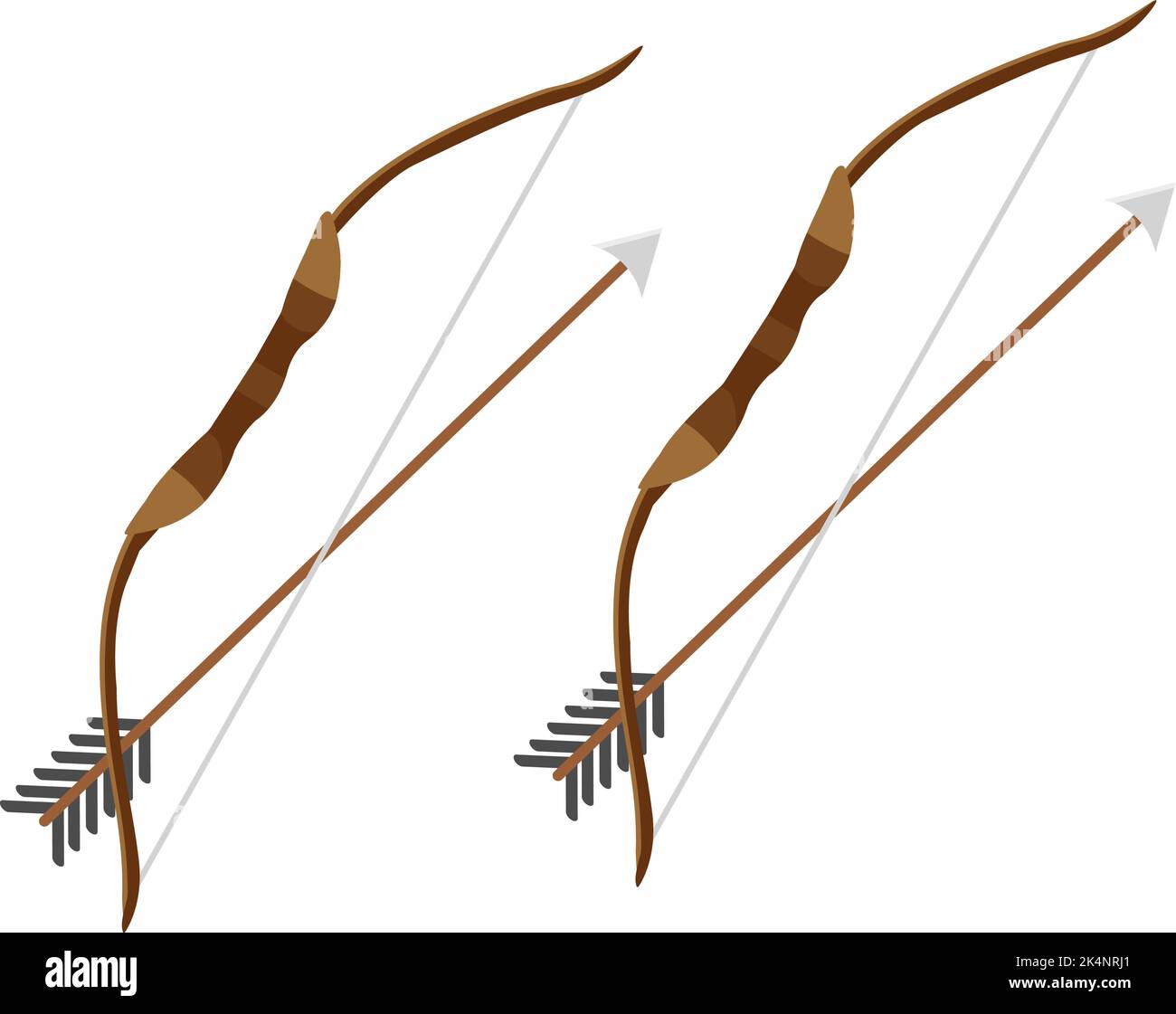 Bows and arrows, illustration, vector on a white background Stock ...