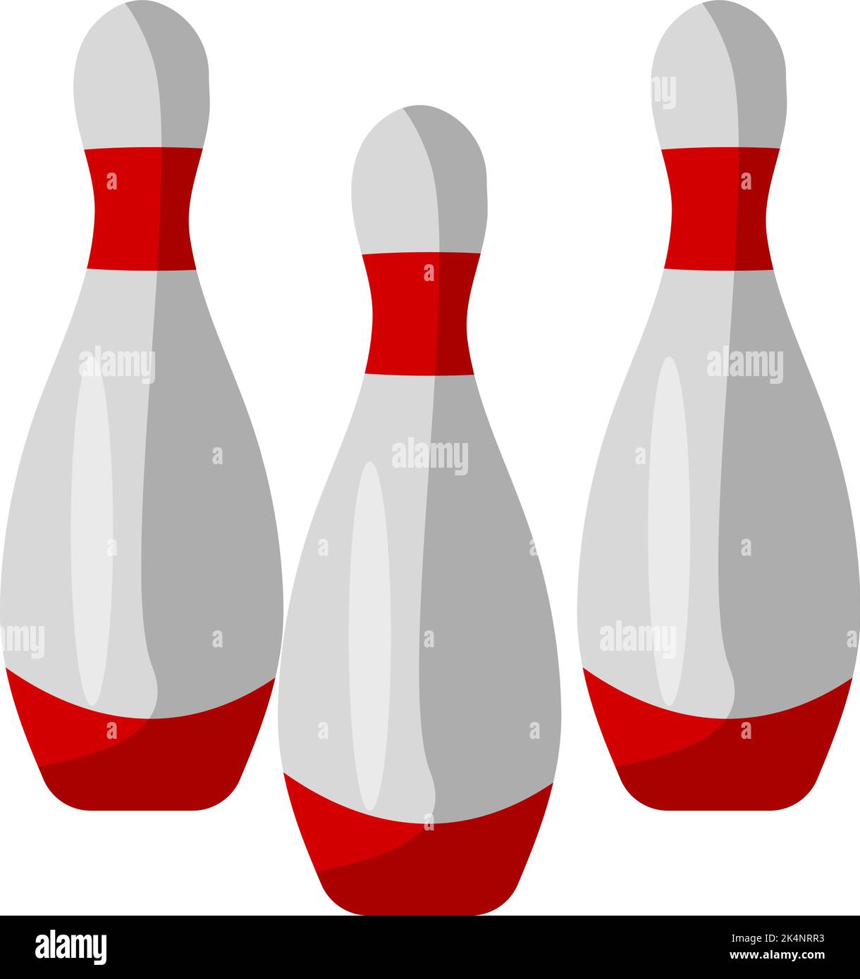 Old bowling pins, illustration, vector on a white background Stock ...
