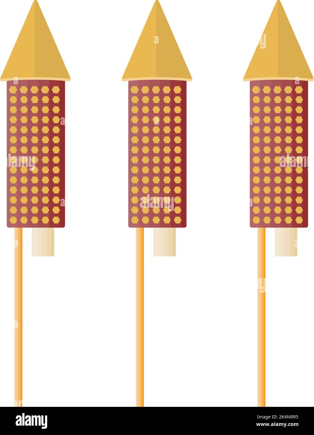Firework rockets, illustration, vector on a white background Stock ...