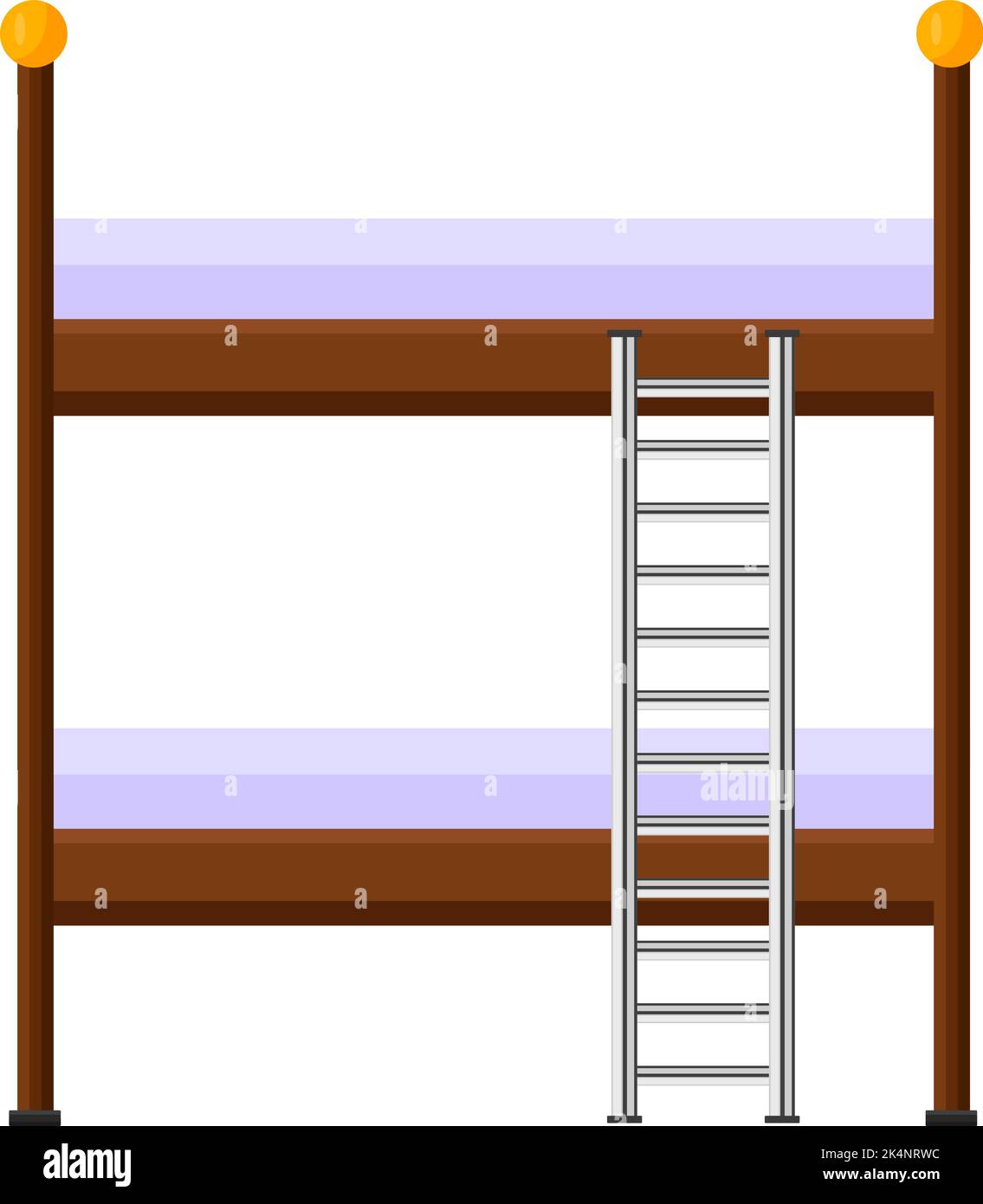 Bunk bed, illustration, vector on a white background Stock Vector Image ...