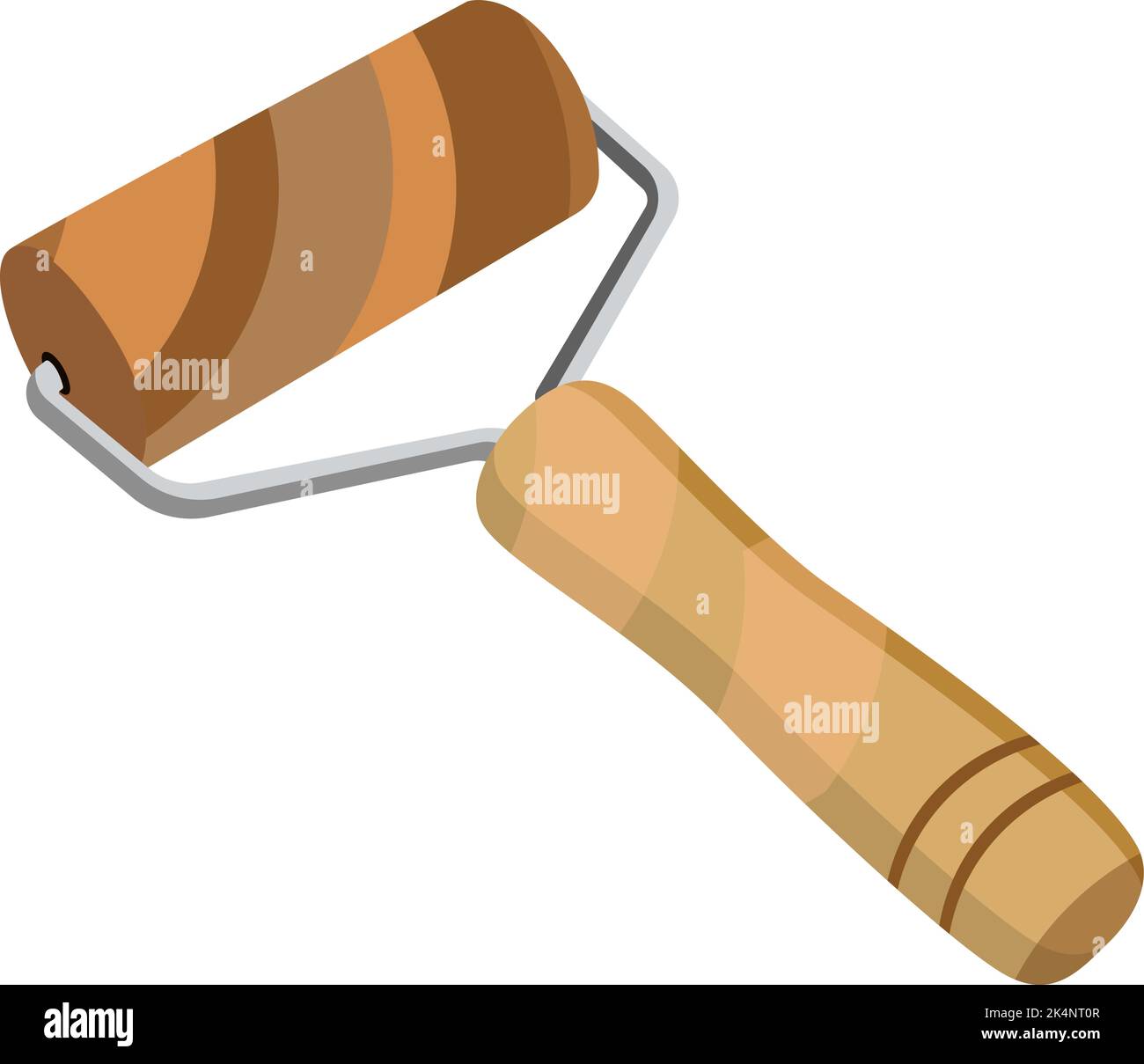 Wooden pizza roller, illustration, vector on a white background Stock ...