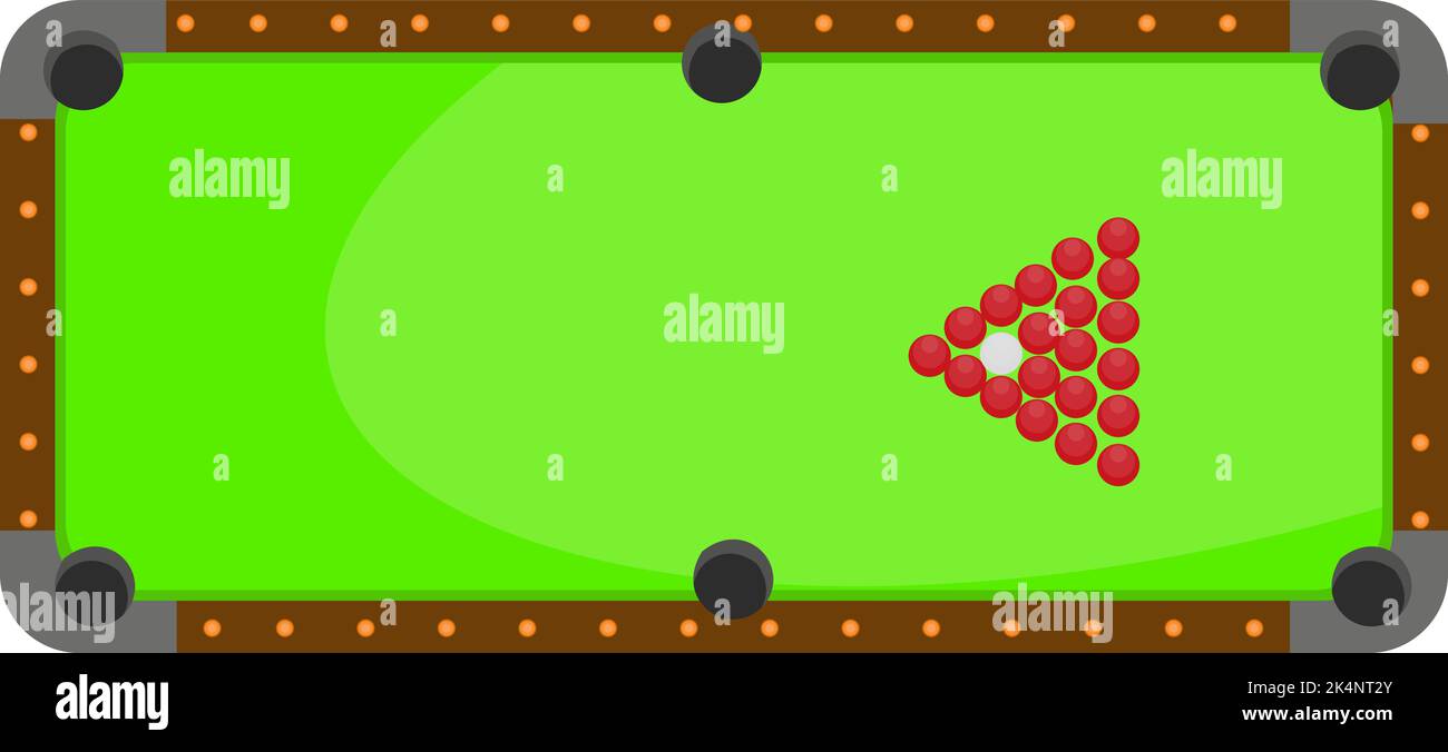 Pool table, illustration, vector on a white background Stock Vector ...