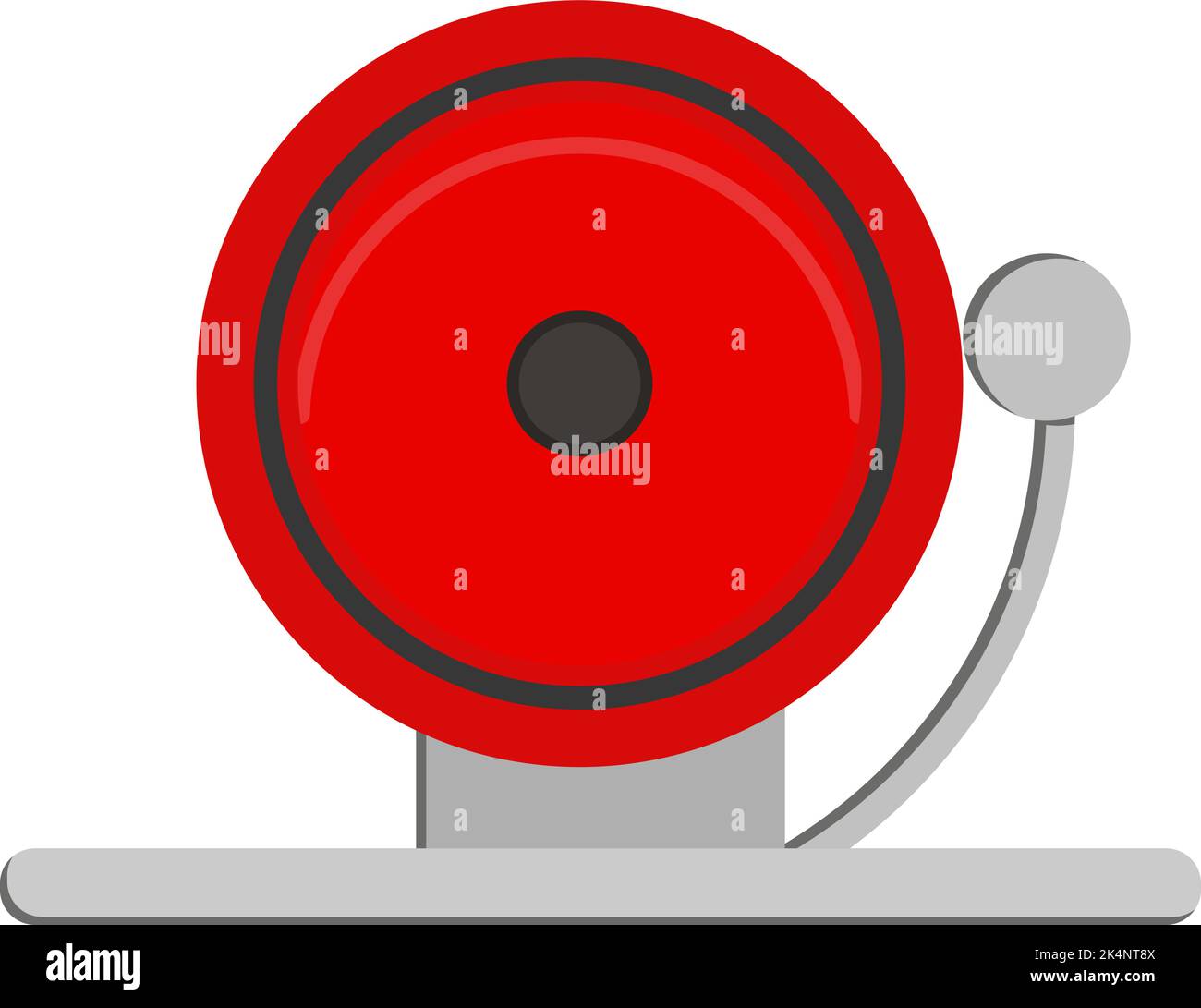 Red school bell, illustration, vector on a white background Stock ...