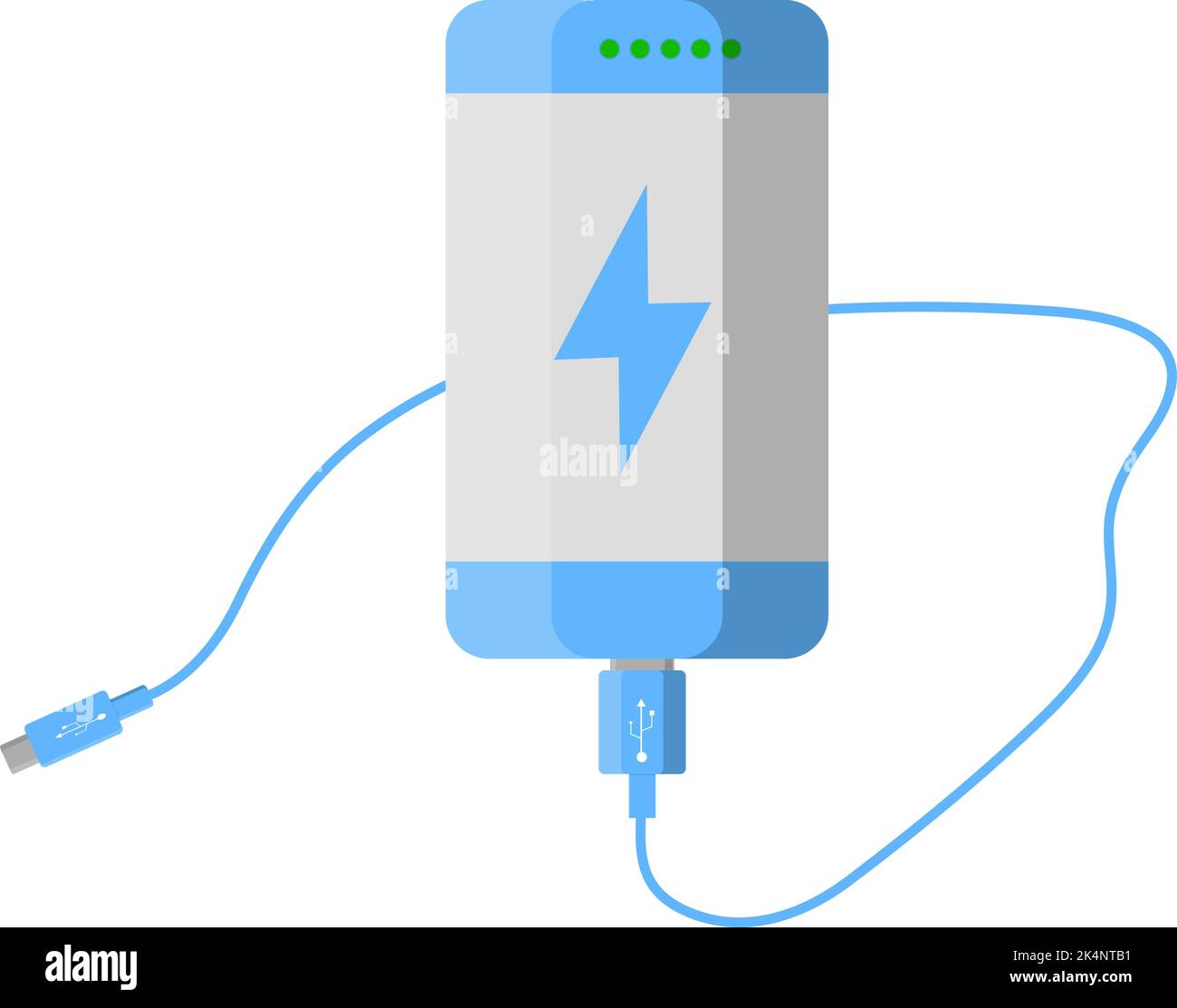 Blue power bank, illustration, vector on a white background Stock ...