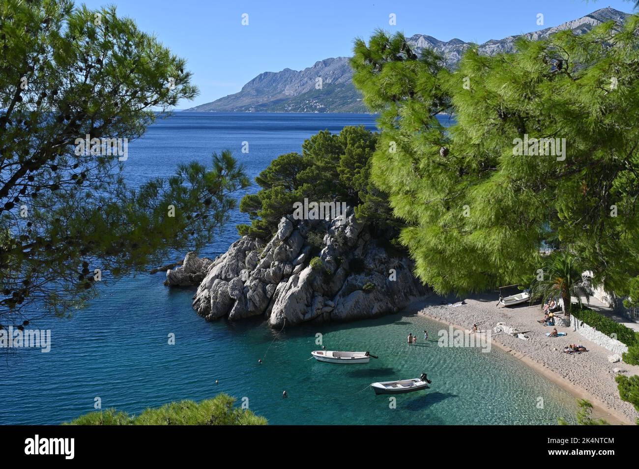 Photo taken on October 3, 2022 shows beach Podrace in Brela, Croatia ...
