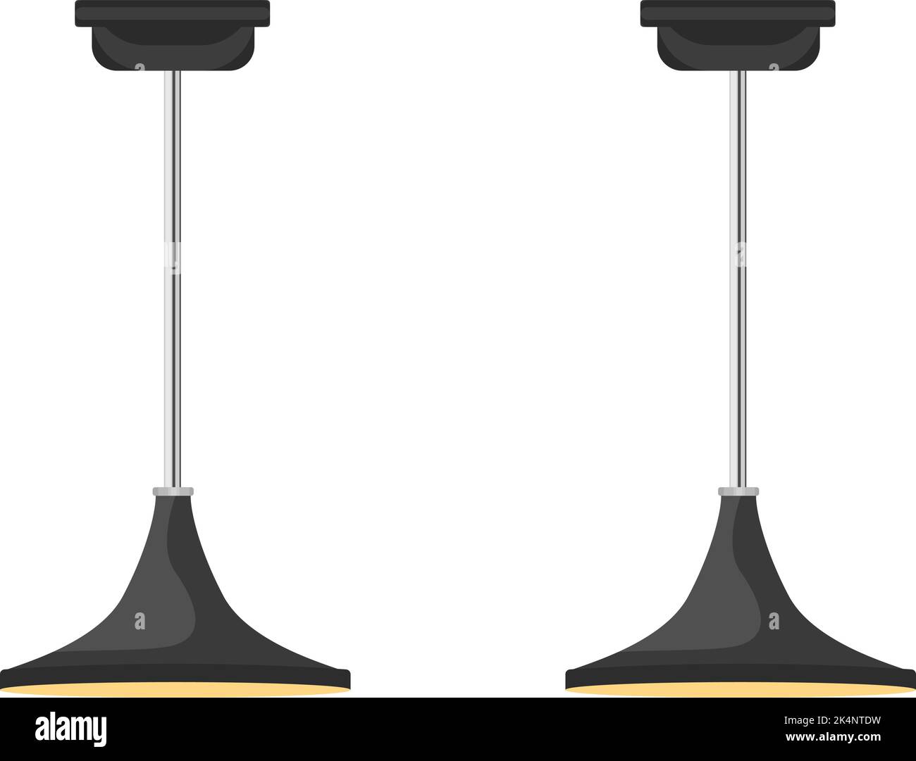Black ceiling lamps, illustration, vector on a white background Stock ...
