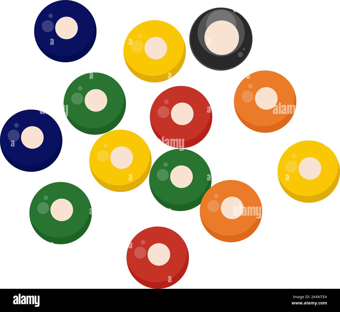 Colorful pool balls, illustration, vector on a white background Stock ...