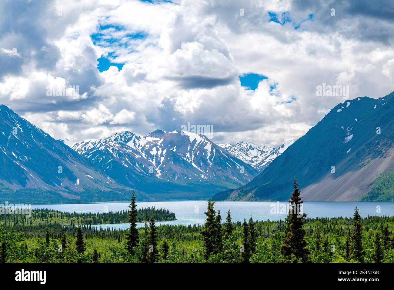 View west of Saint Elias Mountains; Kluane National Park & Preserve ...