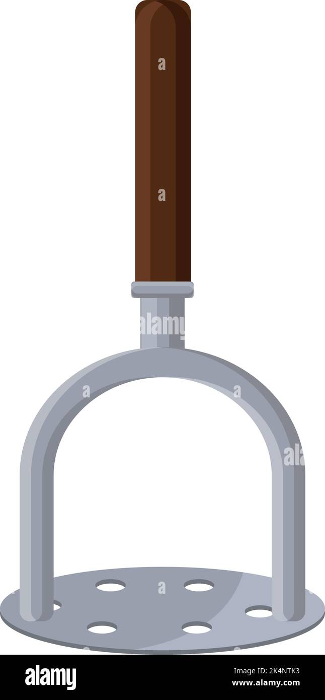 Metal potato mashing tool, illustration, vector on a white background ...
