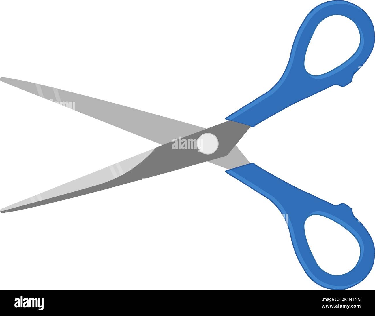 Blue scissors, illustration, vector on a white background Stock Vector ...