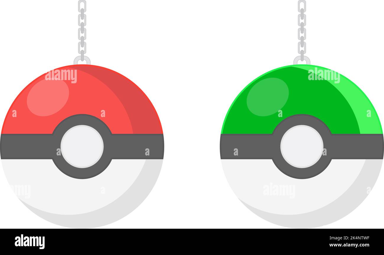 Pokemon balls keychain, illustration, vector on a white background ...