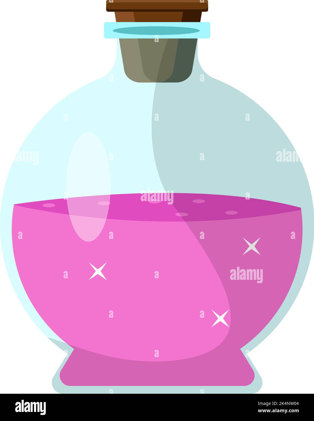 Purple potion in bottle, illustration, vector on a white background ...