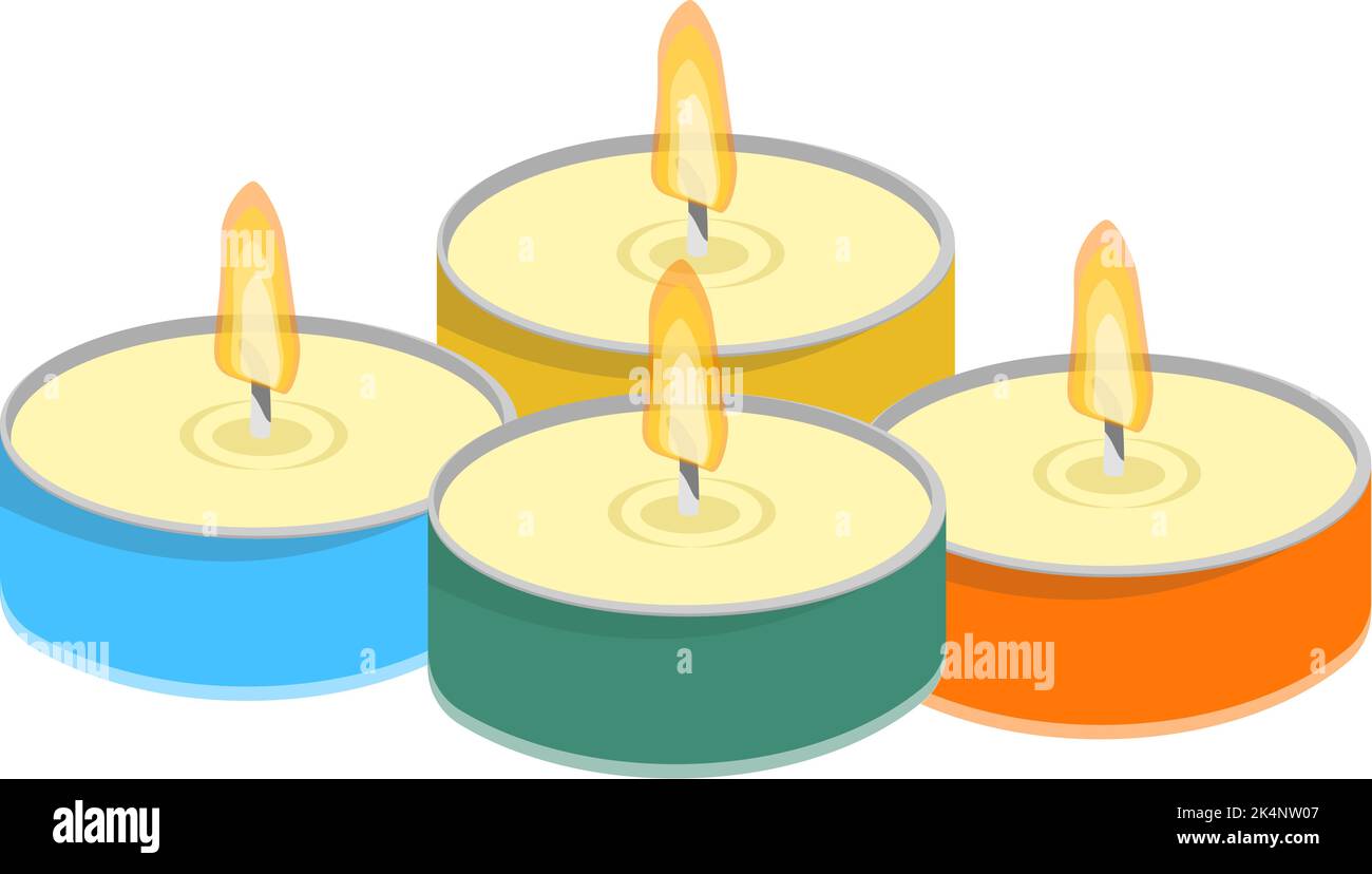 Decorative candles, illustration, vector on a white background Stock ...
