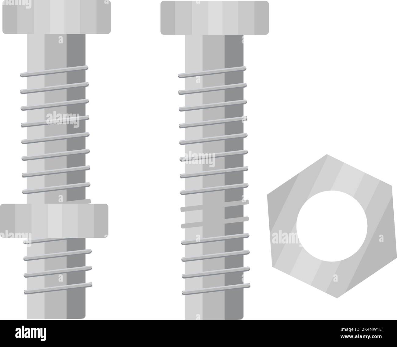 Carpentry screws, illustration, vector on a white background Stock ...