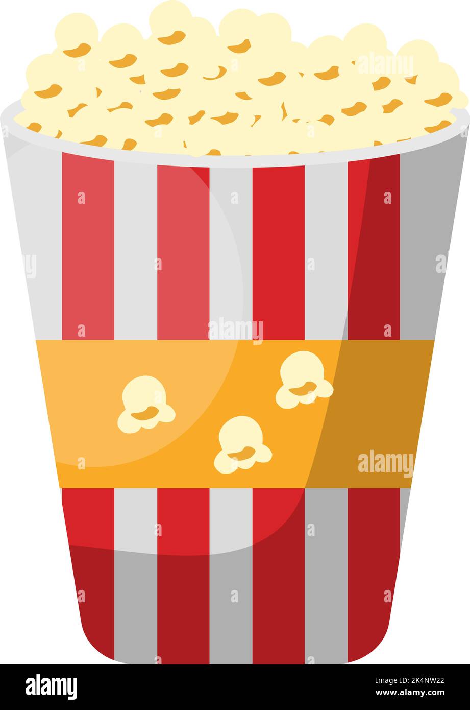 Popcorn bucket, illustration, vector on a white background Stock Vector ...