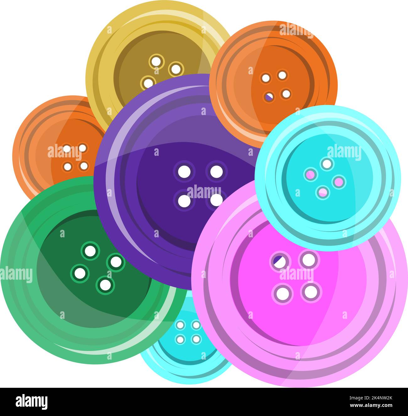 Shirt buttons, illustration, vector on a white background Stock Vector ...