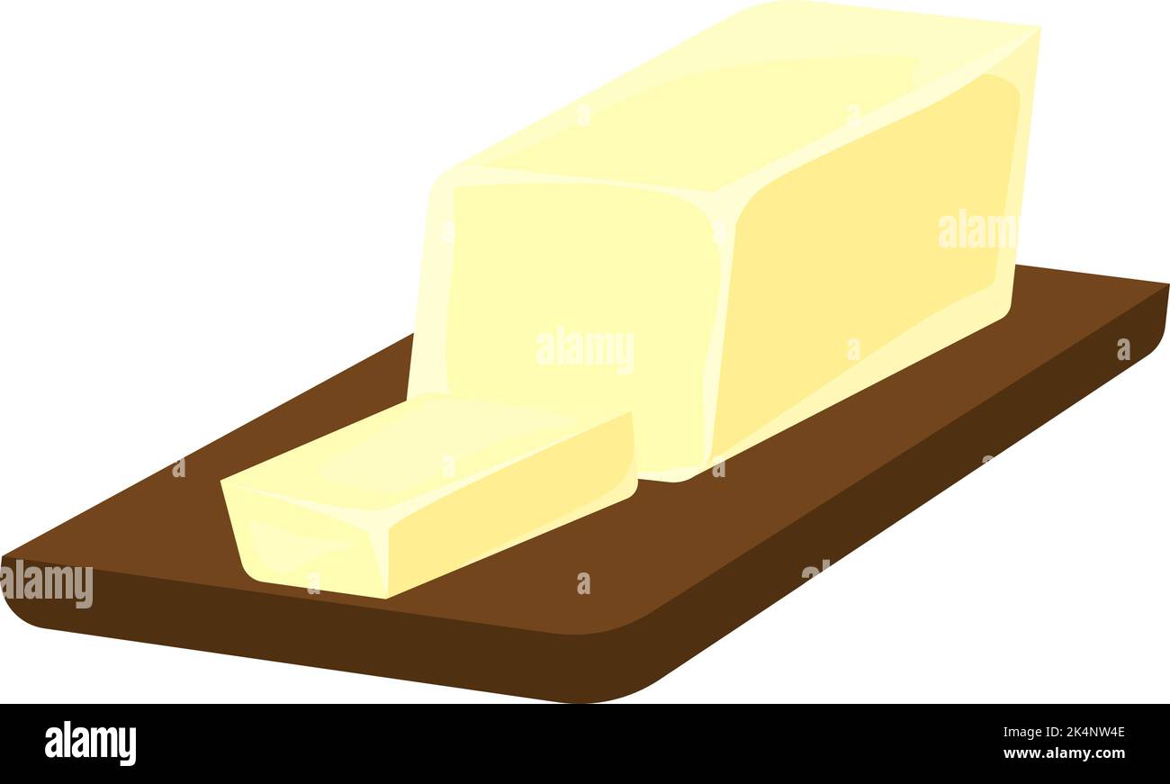 Creamy butter, illustration, vector on a white background Stock Vector ...