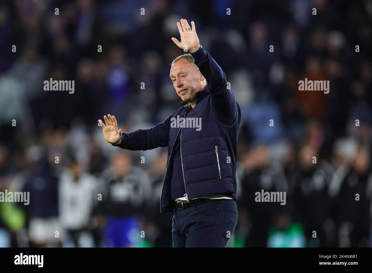 Steve Cooper manager of Nottingham Forest waves to the fans at the end ...
