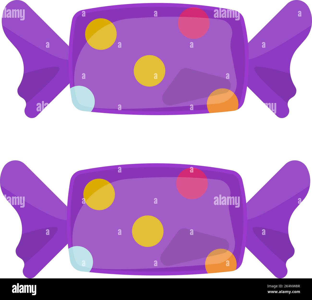Two purple candies, illustration, vector on a white background Stock ...