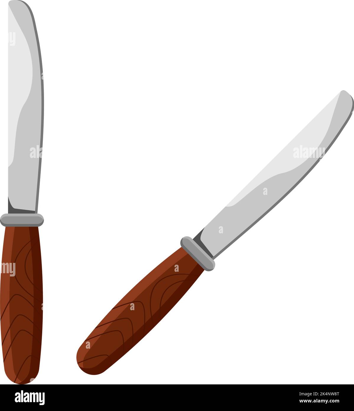 Wooden butter knife, illustration, vector on a white background Stock ...