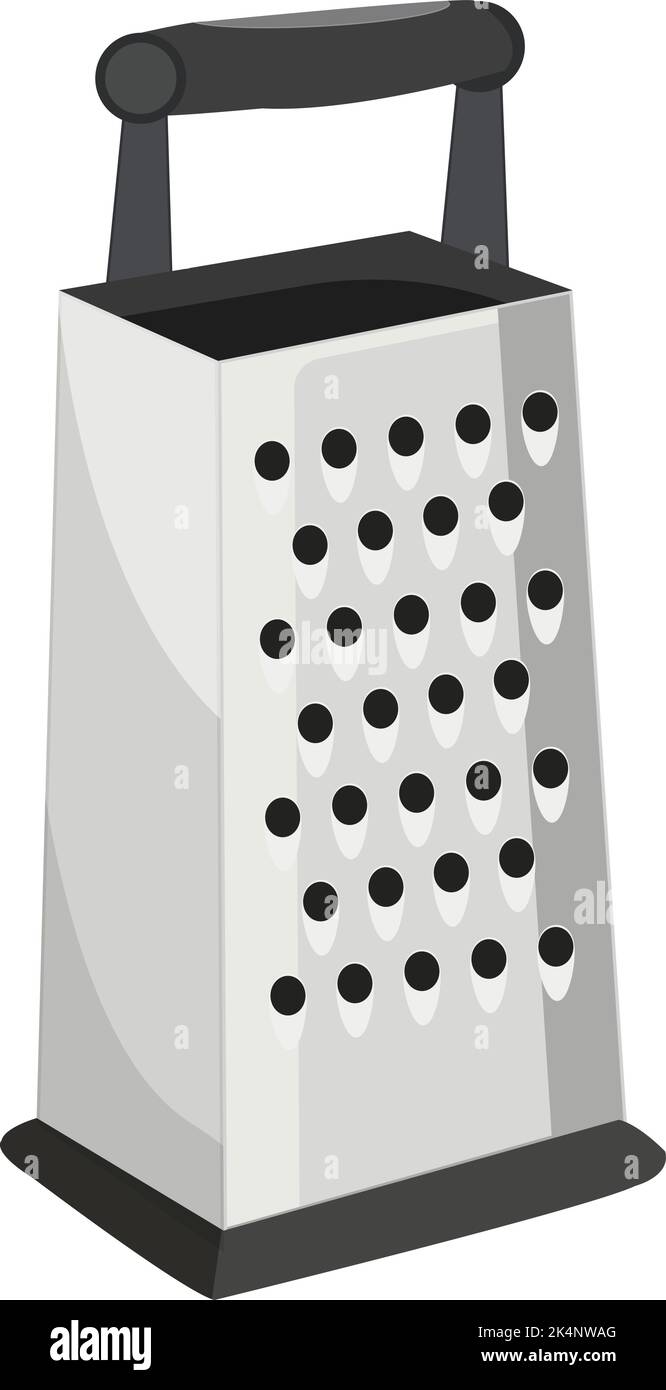 Metal cheese grater, illustration, vector on a white background Stock ...