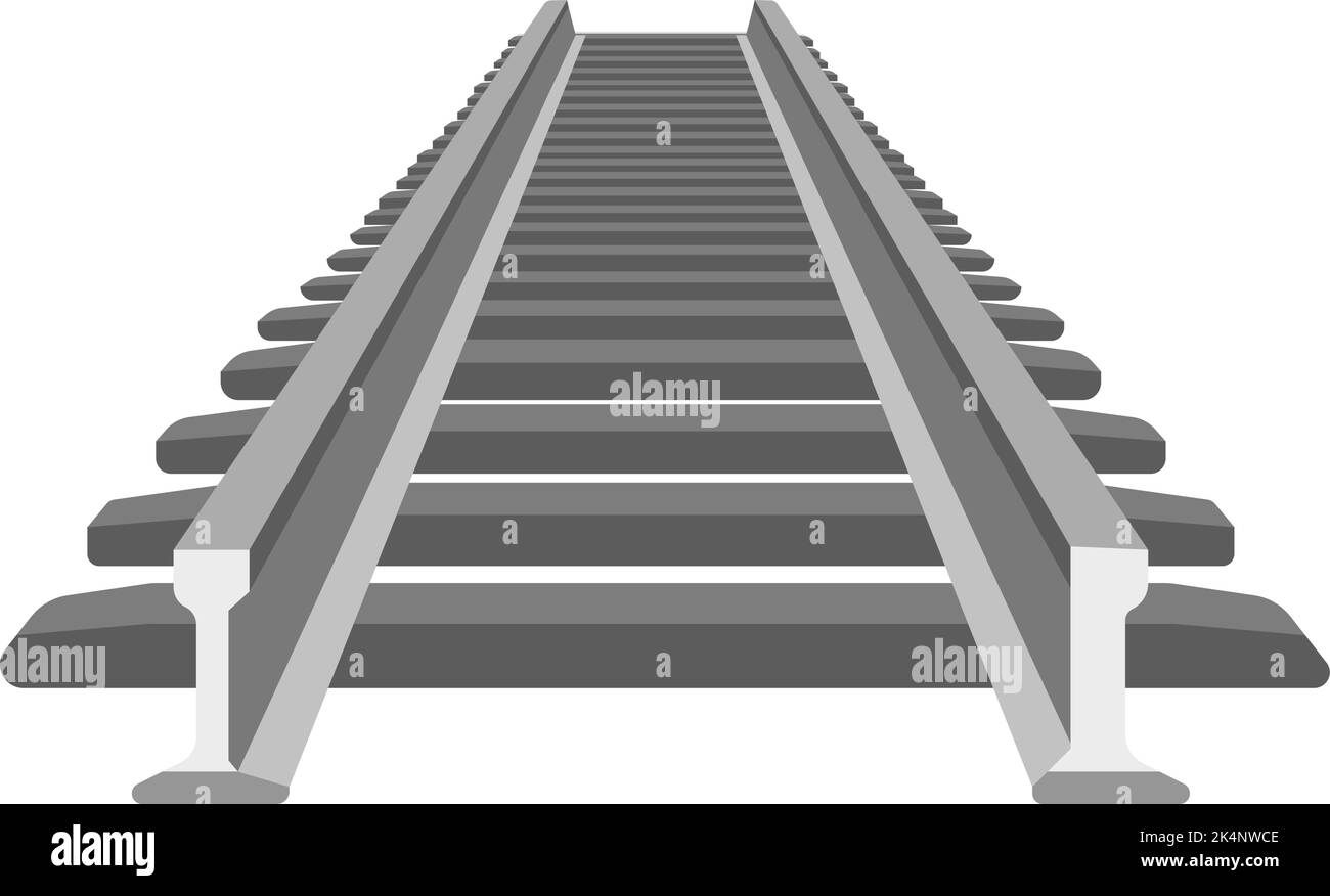 Railway track, illustration, vector on a white background Stock Vector ...