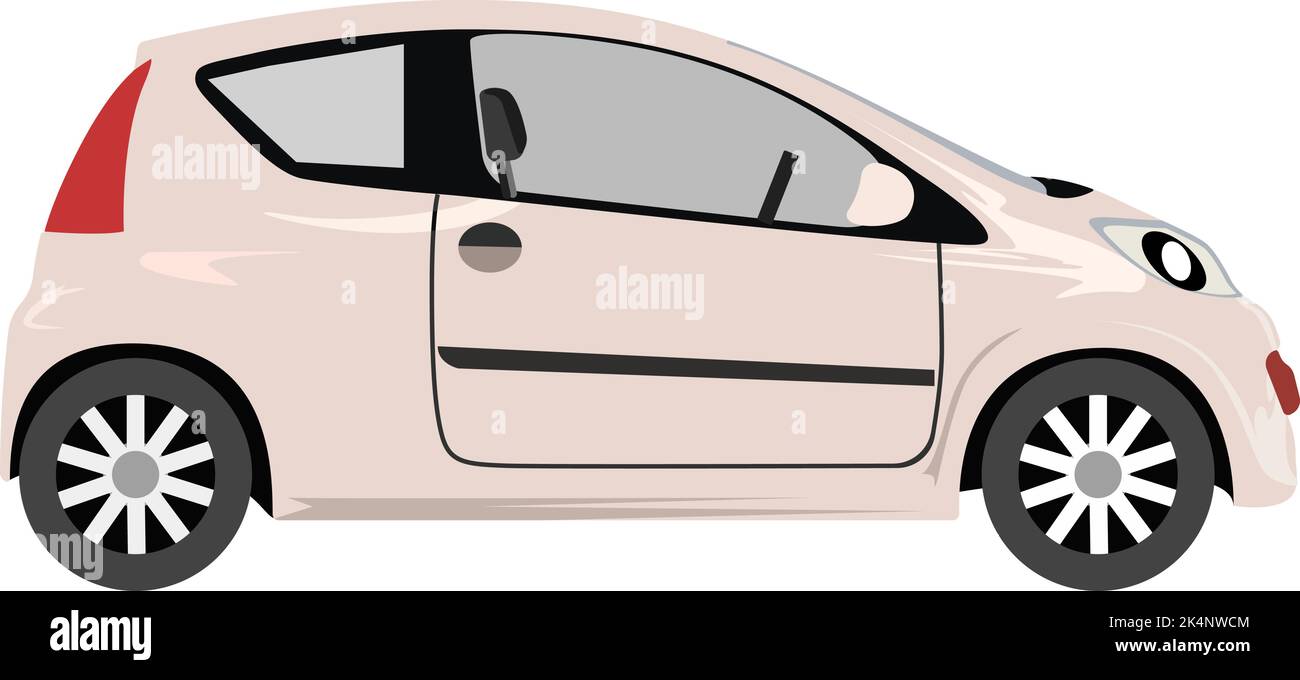 White car, illustration, vector on a white background Stock Vector ...