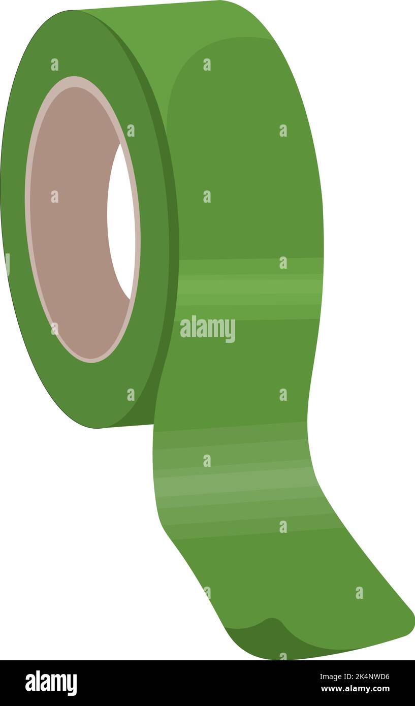 Green scotch tape, illustration, vector on a white background Stock ...