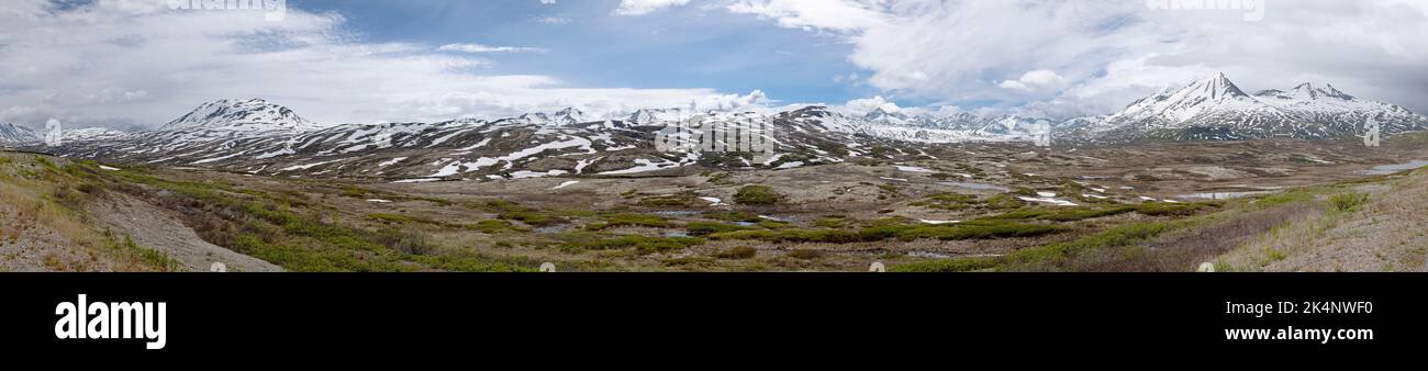 Panorama view west of Alsek Range; Chilkat Pass; Tatshenshini Alsek ...