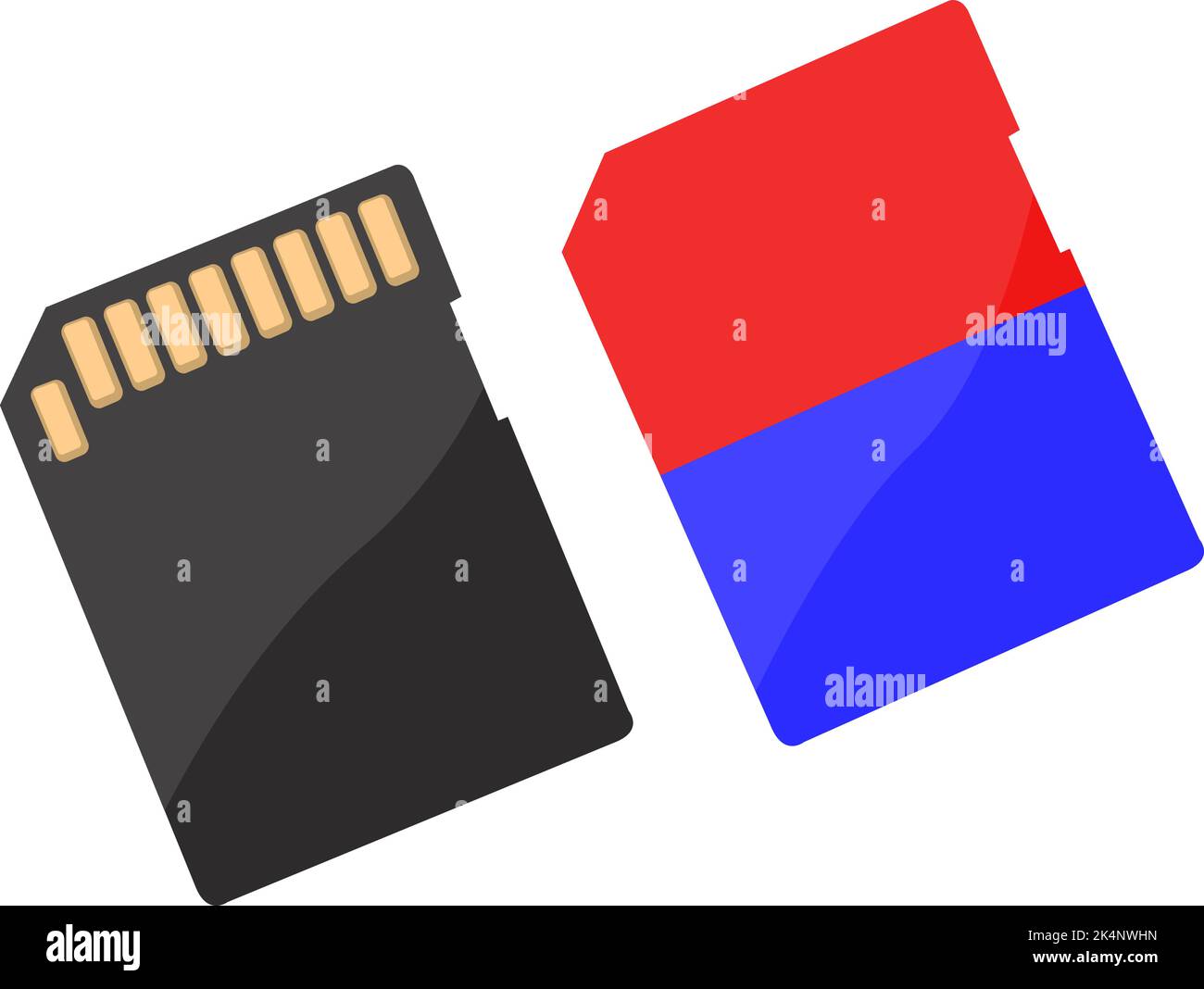SD Memory cards, illustration, vector on a white background Stock ...