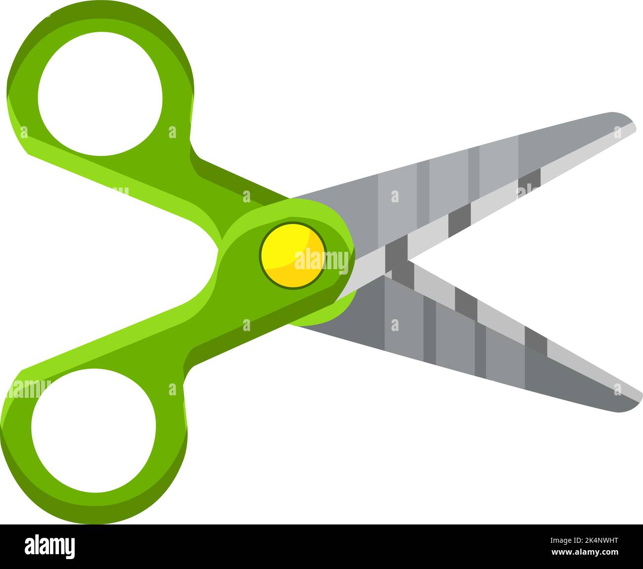 Green scissors, illustration, vector on a white background Stock Vector ...