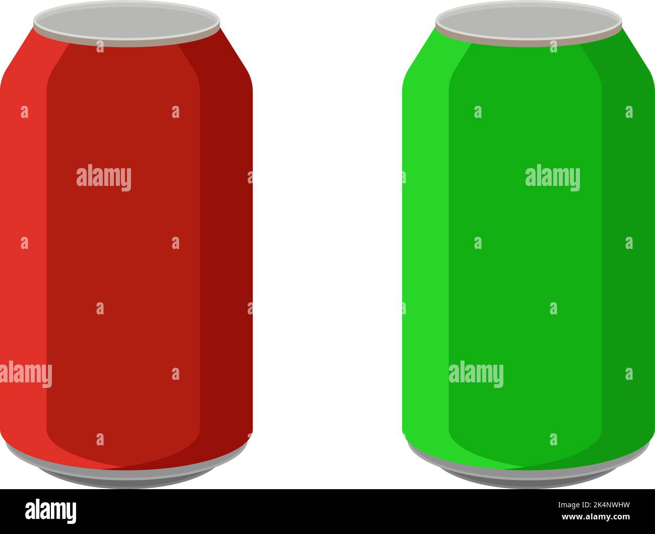 Green and red can, illustration, vector on a white background Stock ...