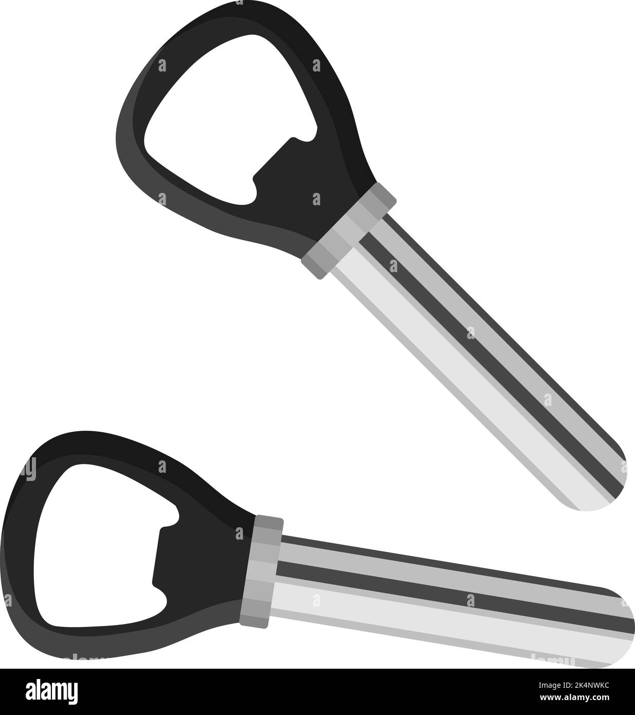 Two bottle openers, illustration, vector on a white background Stock ...